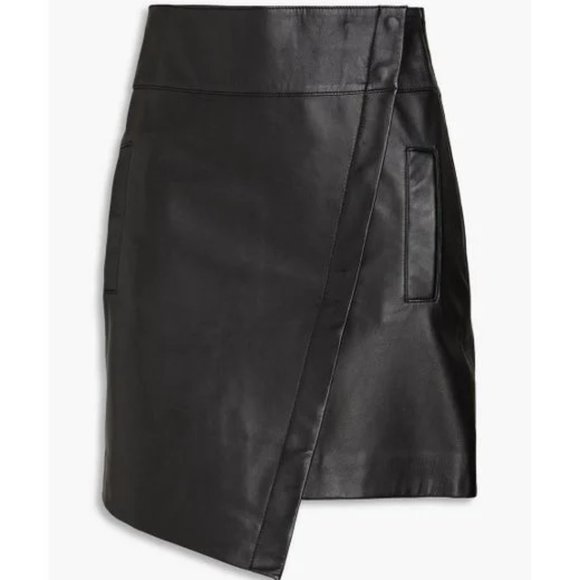 ba&sh | Skirts | Nwt 465 Bash Phanie Black Leather Mini Wrap Skirt | Poshmark